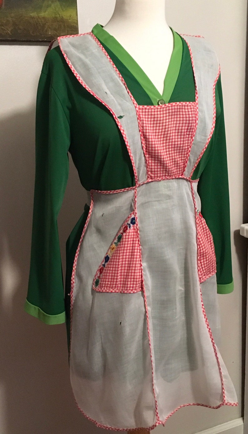 Vintage Apron Mid Century Bib Style Apron - Etsy