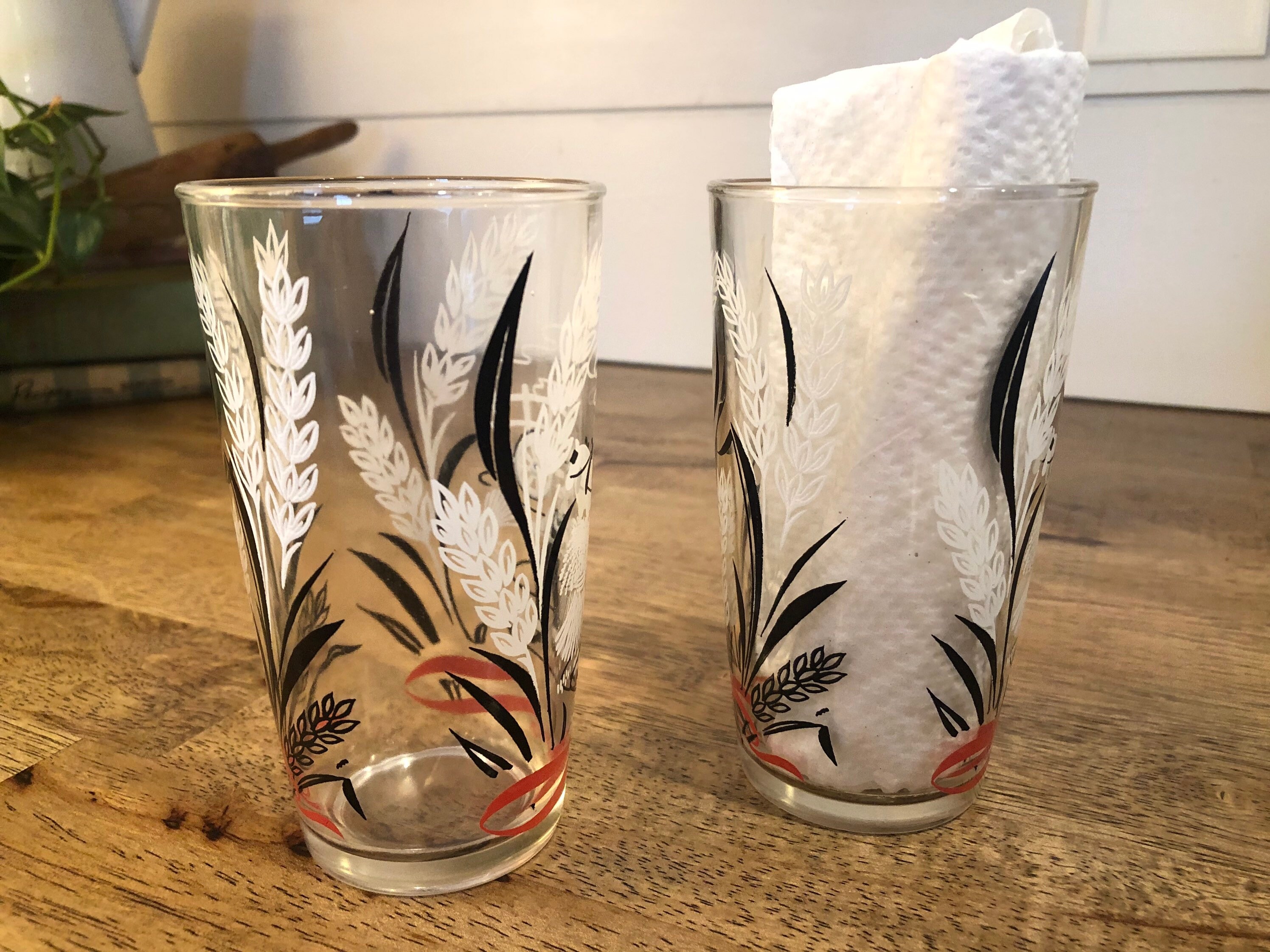 Retro Drinking Glasses 1950s Mid Century Kitchenware | Etsy