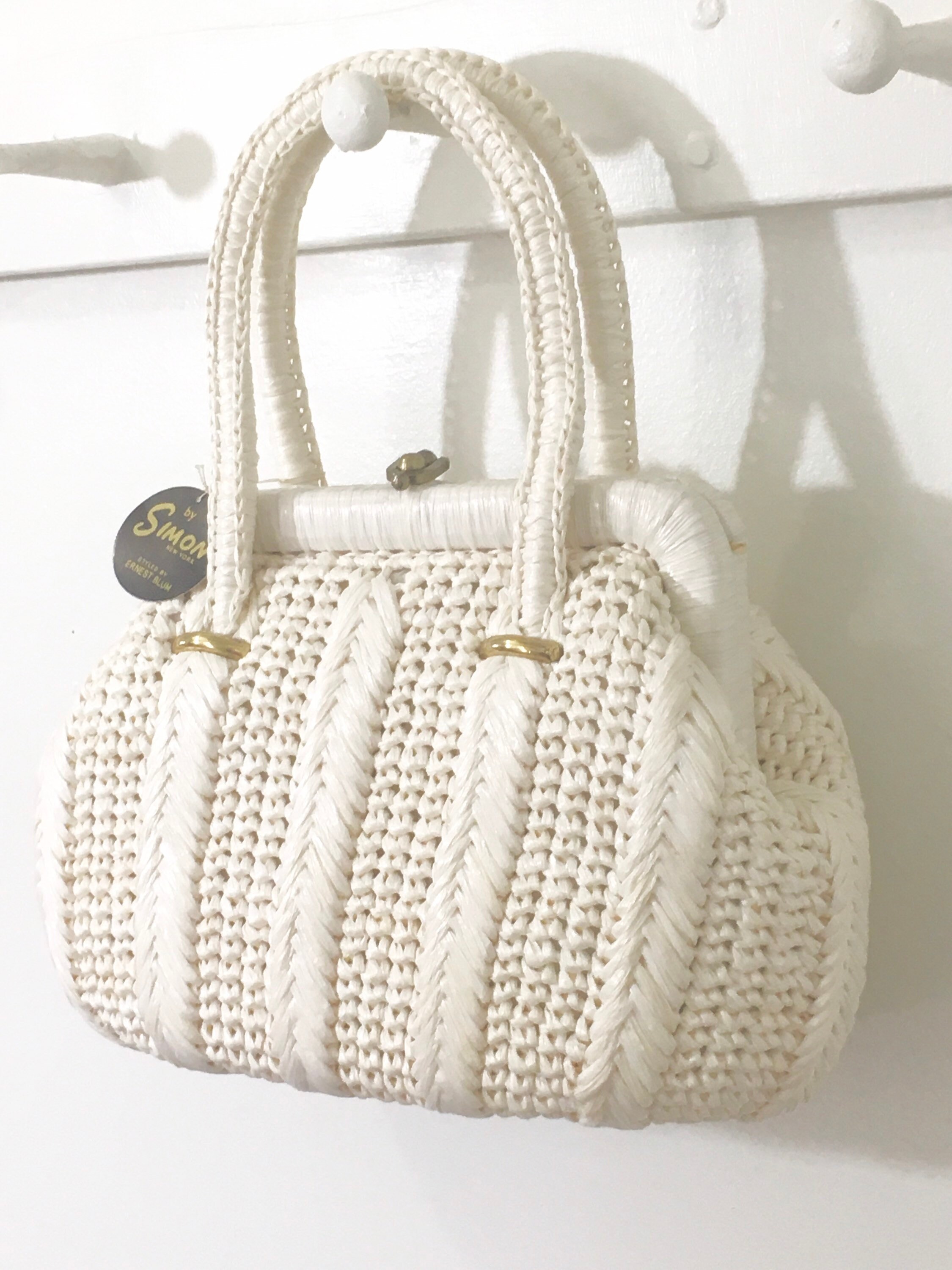 1950s by Simon New York NOS W/tag Raffia Handbag Vintage off | Etsy