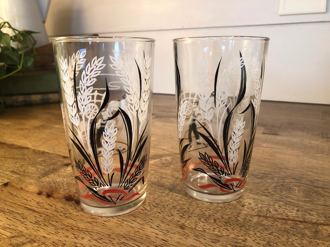 Retro Drinking Glasses 1950s Mid Century Kitchenware - Etsy