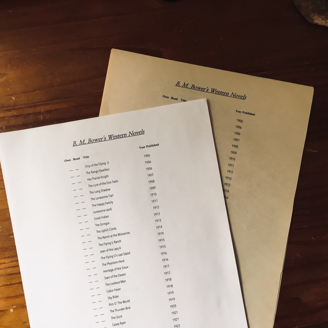 B. M. Bower Book List Complete Chronological Instant - Etsy