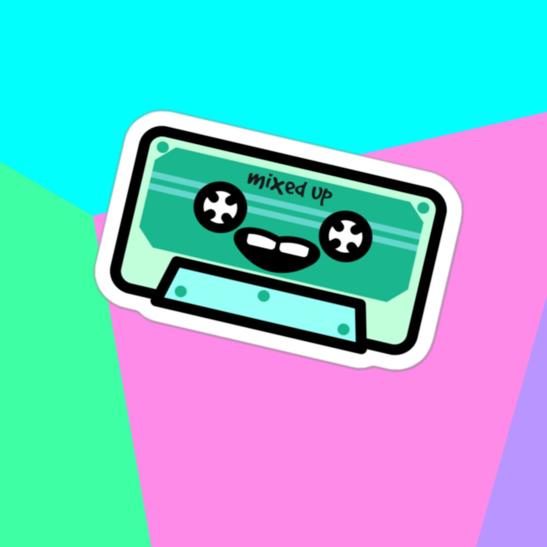 Mixed up Mix Tape Vinyl Sticker / Retro Sticker / Cassette Tape Sticker ...