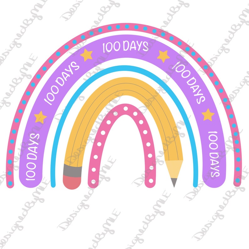 100 Days of School Rainbow: SVG, PNG, JPG (digital Download) - Etsy