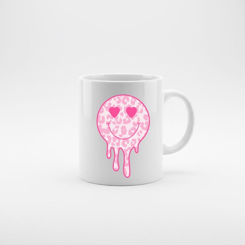 Dripping Heart Leopard Print Smile Face SVG PNG (digital Download) - Etsy