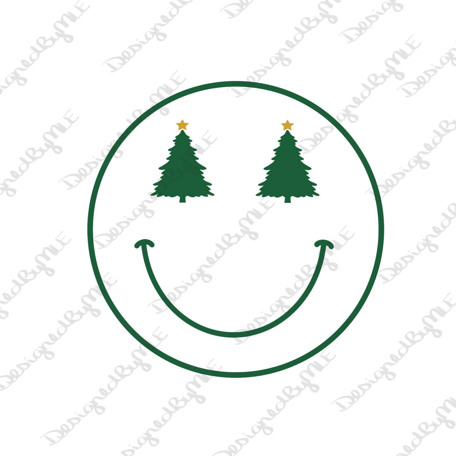 Christmas Happy Face SVG, PNG, JPG, Christmas Tree Eyes Smile Face ...