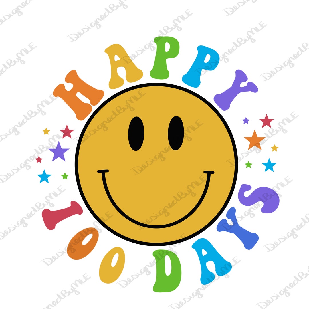 Happy 100 Days Smile Face SVG PNG - School Design (instant Download) - Etsy