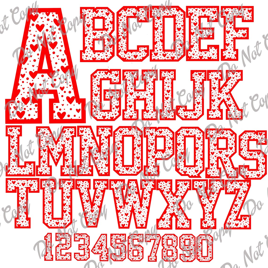 Heart Letters & Numbers SVG PNG: Valentine Font (instant Download) - Etsy