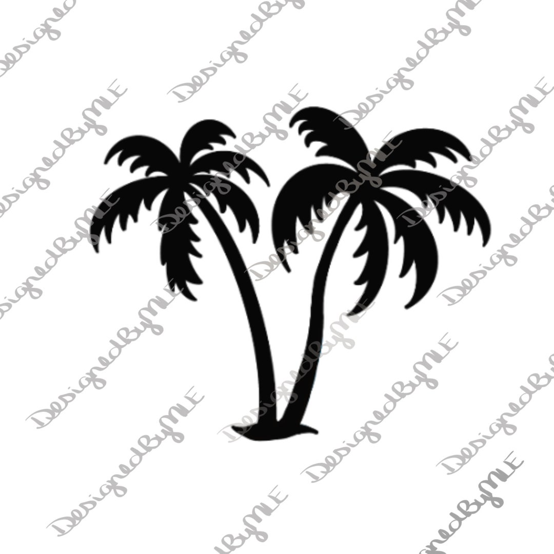 Double Palm Trees SVG PNG: Beach Palms Clipart (instant Download) - Etsy