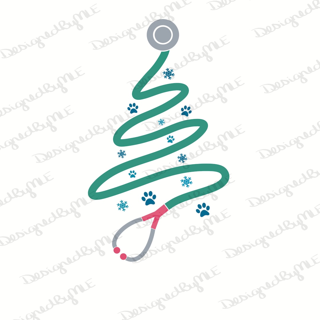 Vet Christmas Tree SVG: Veterinarian Holiday Design (instant Download ...