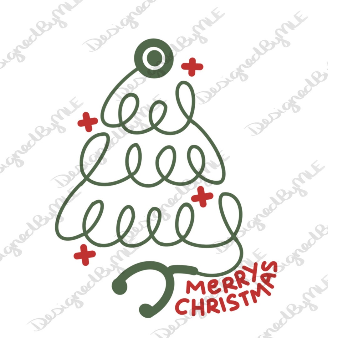 Stethoscope Christmas Tree SVG: Nurse Doctor Medical Art (instant ...