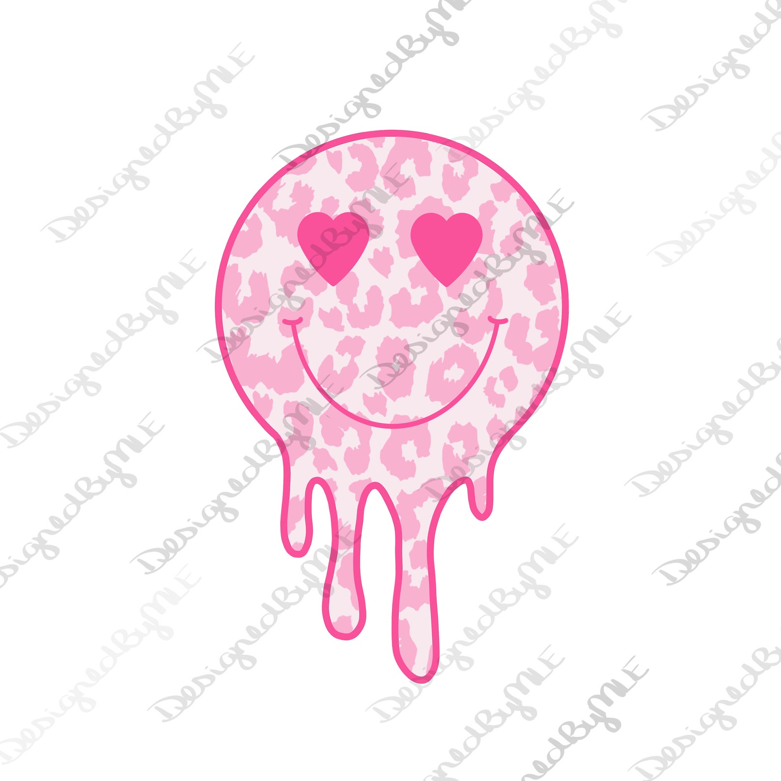 Dripping Heart Leopard Print Smile Face SVG PNG (digital Download) - Etsy