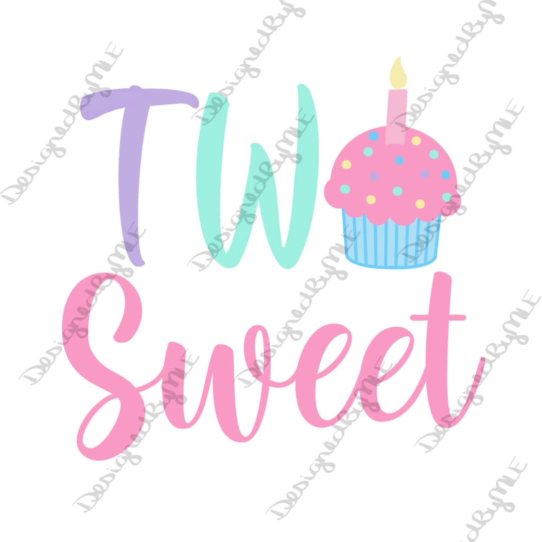 Two Sweet Cupcake SVG: Second Birthday Girl Design (instant Download ...
