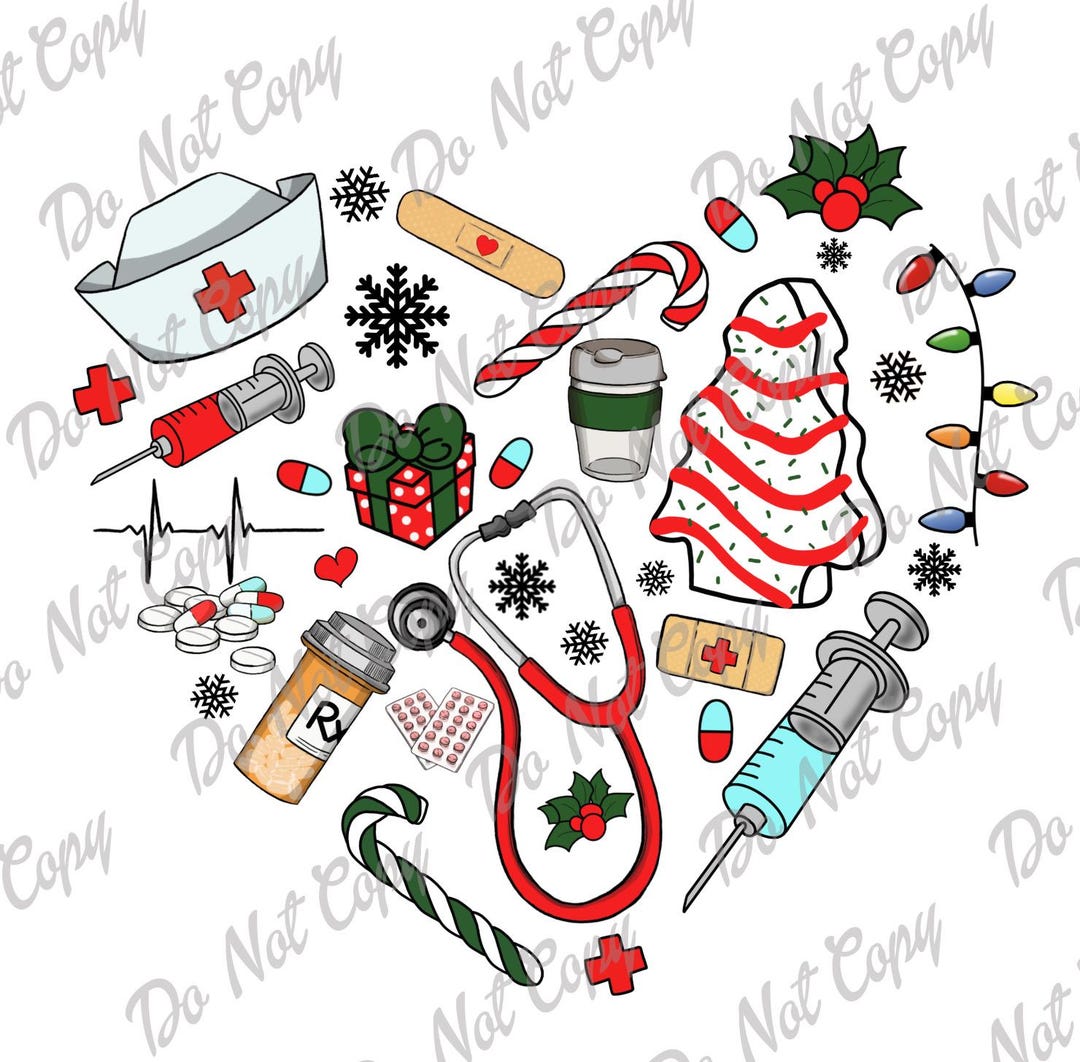 Nurse Christmas PNG: Medical Stethoscope Design (instant Download) - Etsy