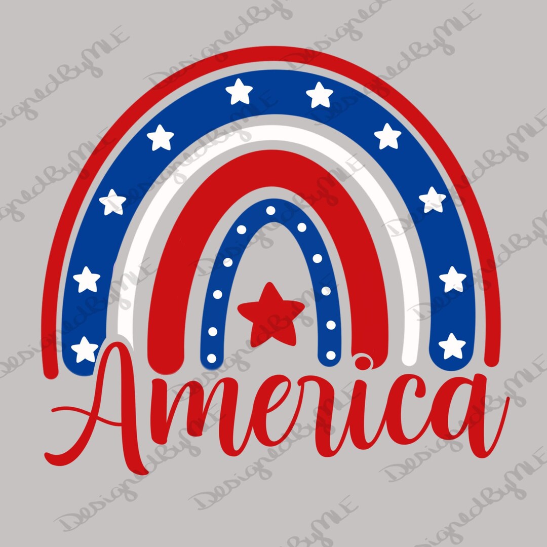 America Boho Rainbow, SVG, PNG, USA Rainbow, Patriotic Rainbow, Forth ...