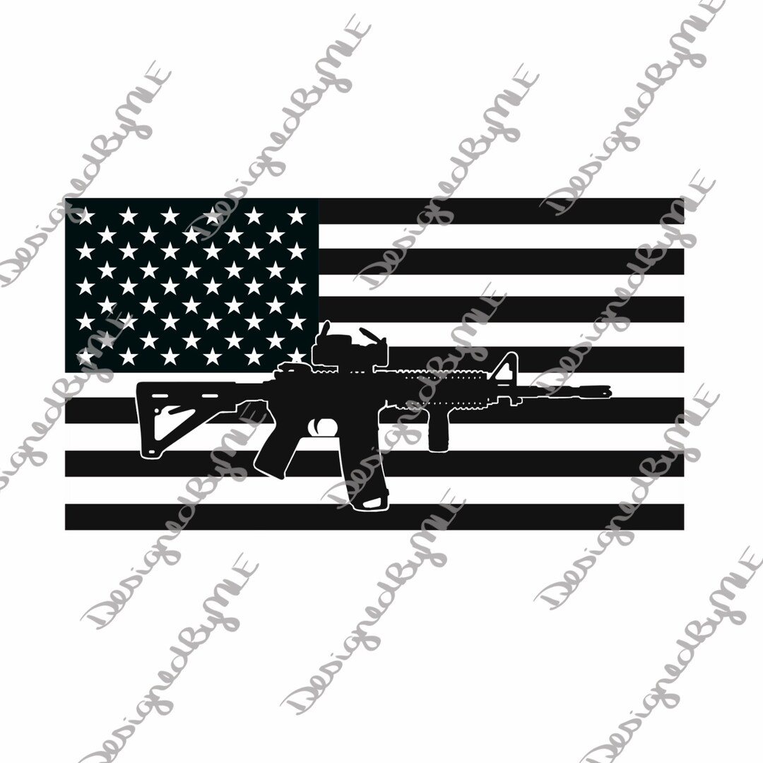 AR 15 American Flag Design SVG PNG - 2nd Amendment (instant Download ...