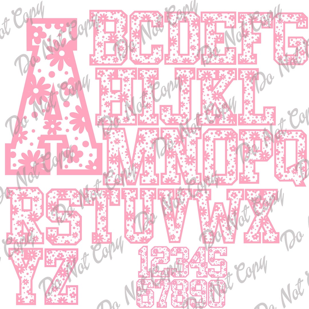 Flower Letters & Numbers SVG PNG Spring Font (instant Download) - Etsy