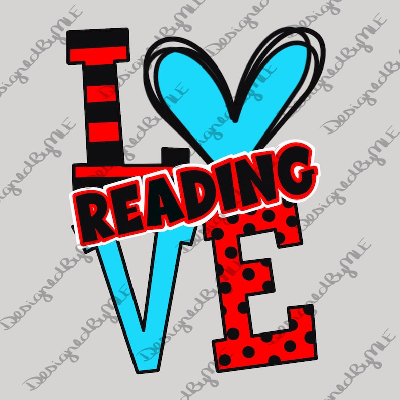 Love Reading Clipart: Teacher Literacy Design (PNG, SVG, JPG) - Etsy