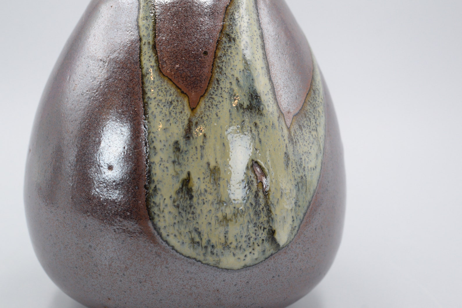Vintage Japanese Pottery Mashiko Ware Kaki Glaze Tokkuri Sake Flask ...