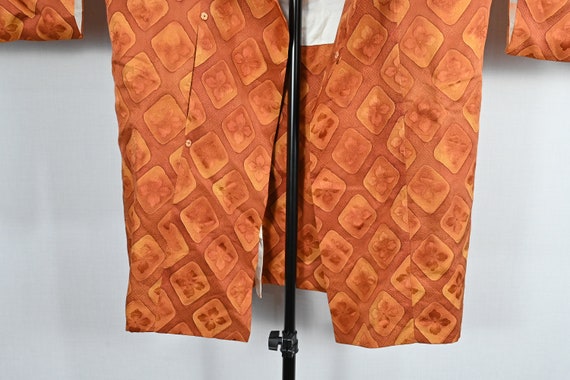 Vintage Japanese Orange Haori Kimono Jacket Odakyu - Gem