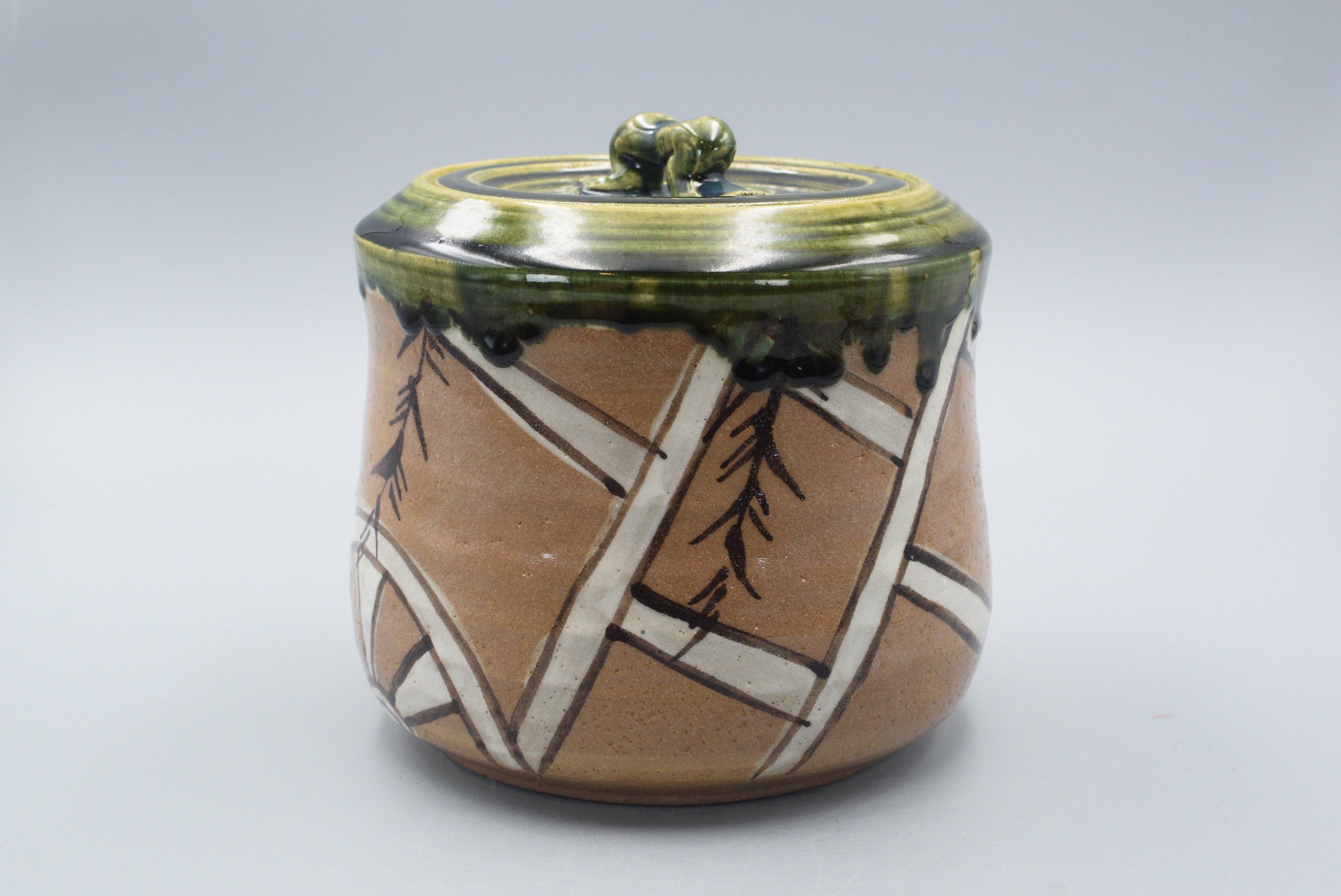 Fine Japanese Pottery Oribe Ware Mizusashi Cold Water | Etsy