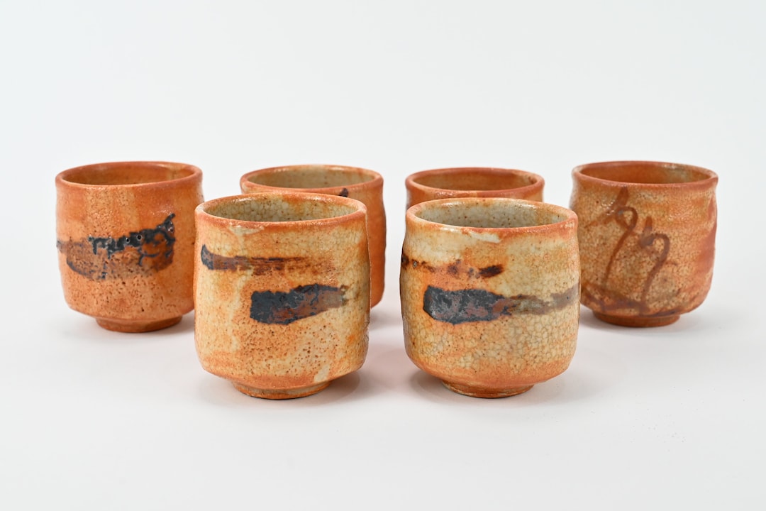 Lot 6 Pcs. Japanese Pottery White Shino Ware Yunomi Chawan Tea Cup - Etsy