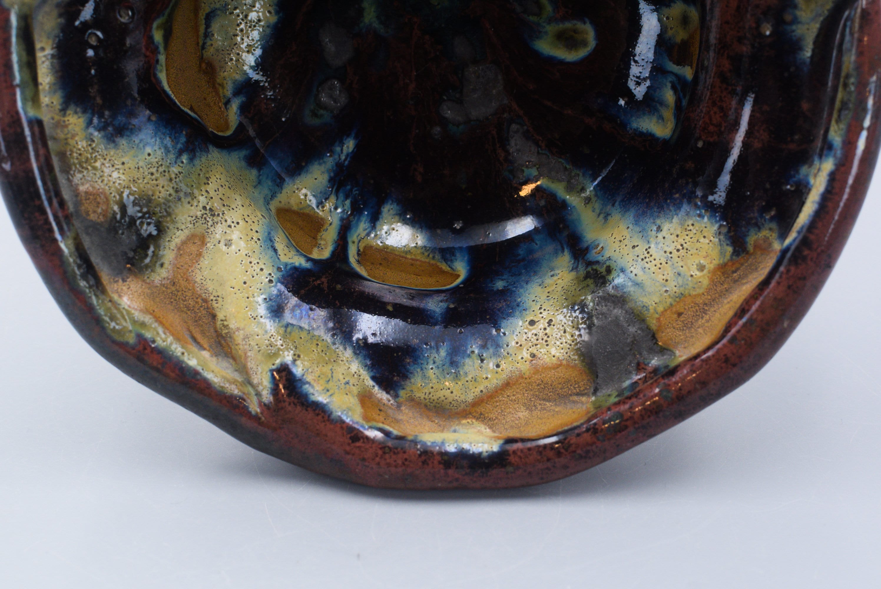 Nice Vintage Japanese Pottery Multi Color Glaze Inside Bowl - Etsy Canada