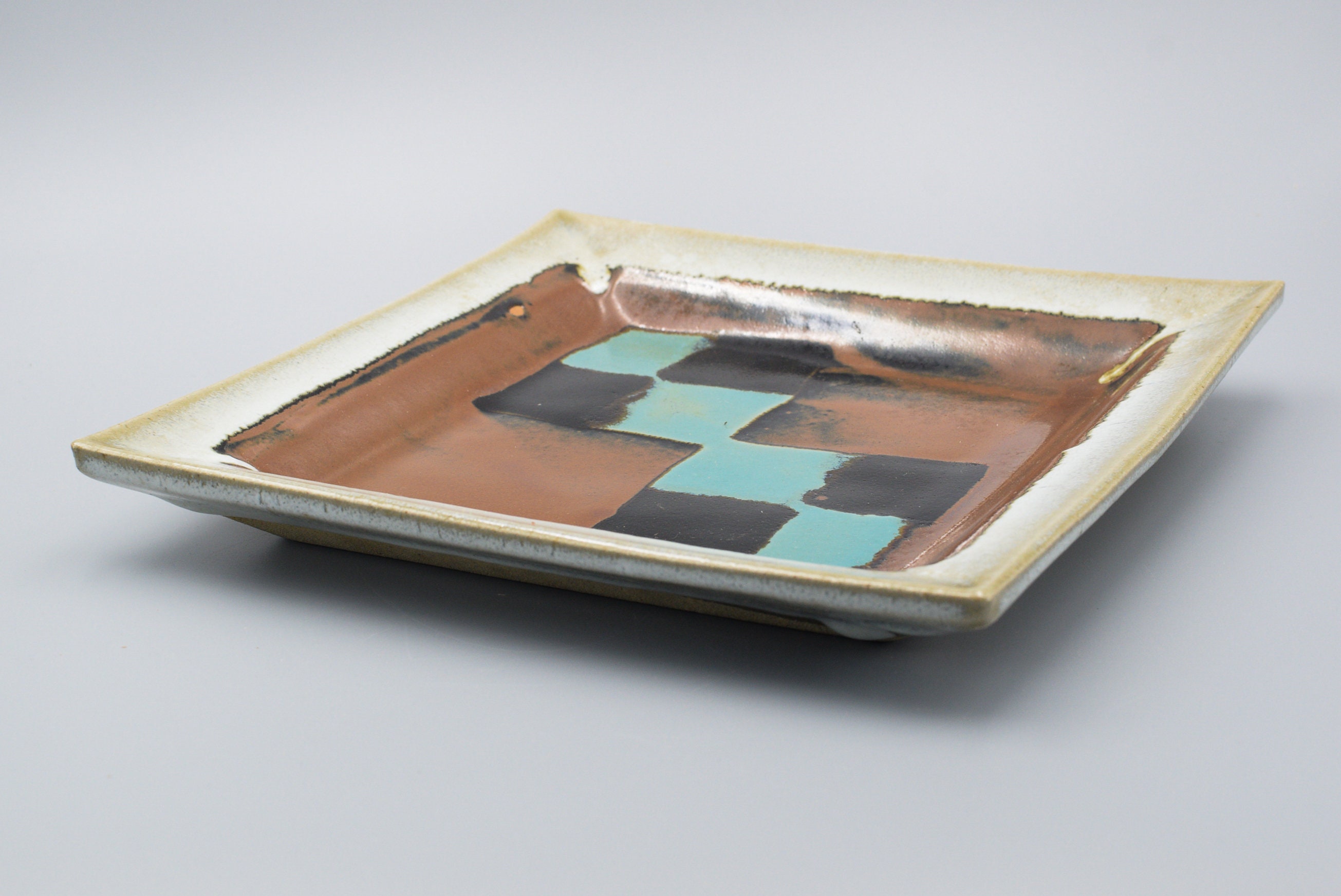 Vintage Japanese Mashiko Pottery Square Plate - Etsy