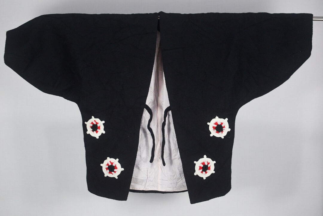 Vintage Japanese Knitting Haori Black Jacket - Etsy