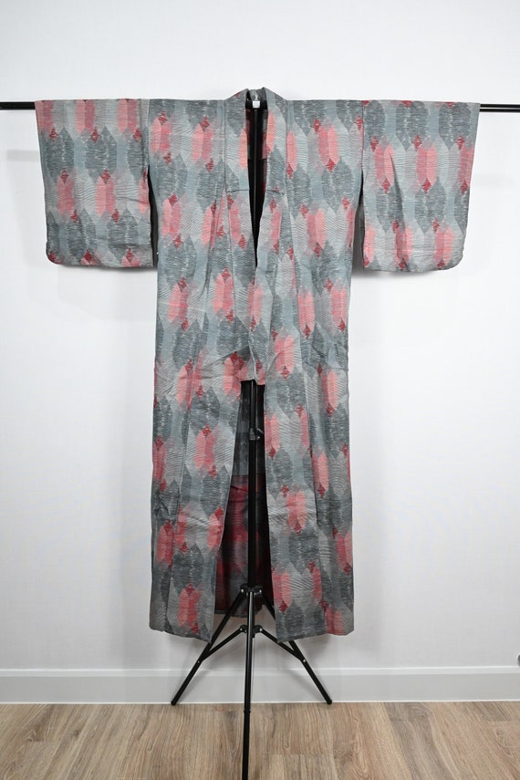 vintage japanese gray yukata - Gem