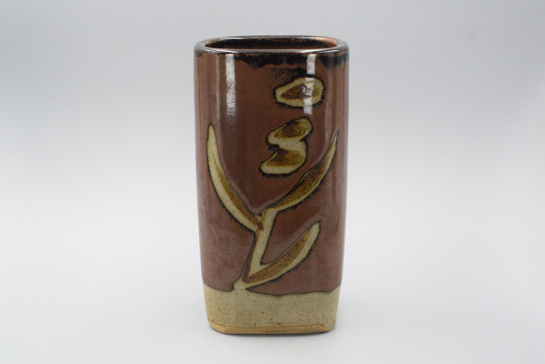 Vintage Japanese Pottery Mashiko Ware Khaki Glaze Vase Unknown Artist ...