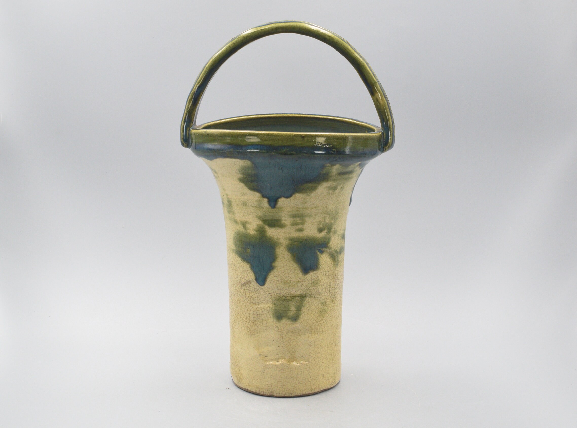 Vintage Japanese Pottery Oribe Ware Handled Vase - Etsy