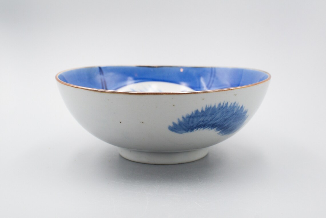 Antique Japanese Porcelain Red Sun With Tree Bowl - Etsy