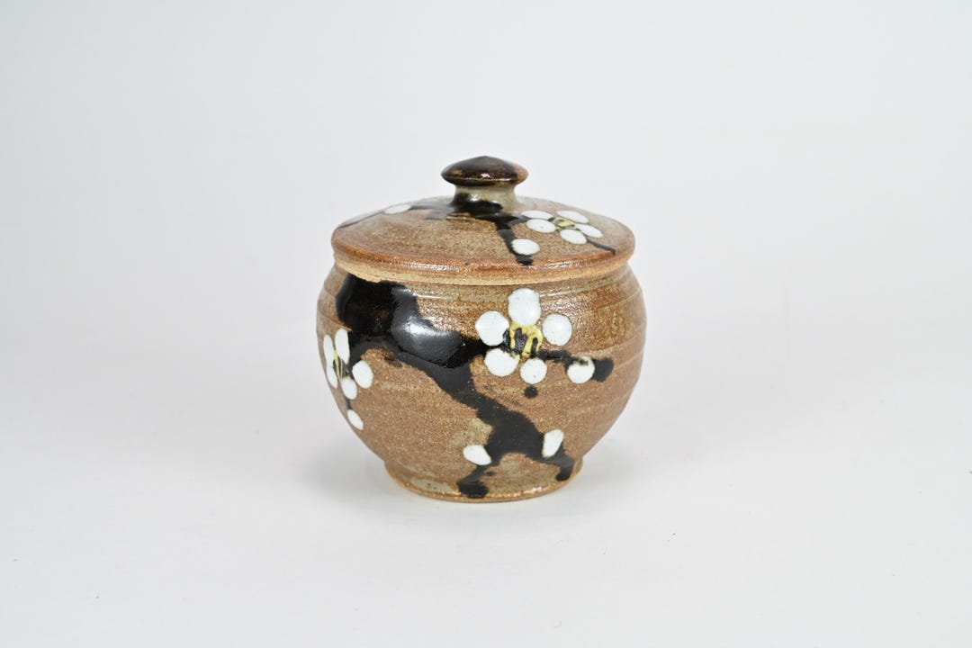 Sakuma Totaro (1900-1976) Vintage Japanese Pottery Mashiko Covered Jar ...