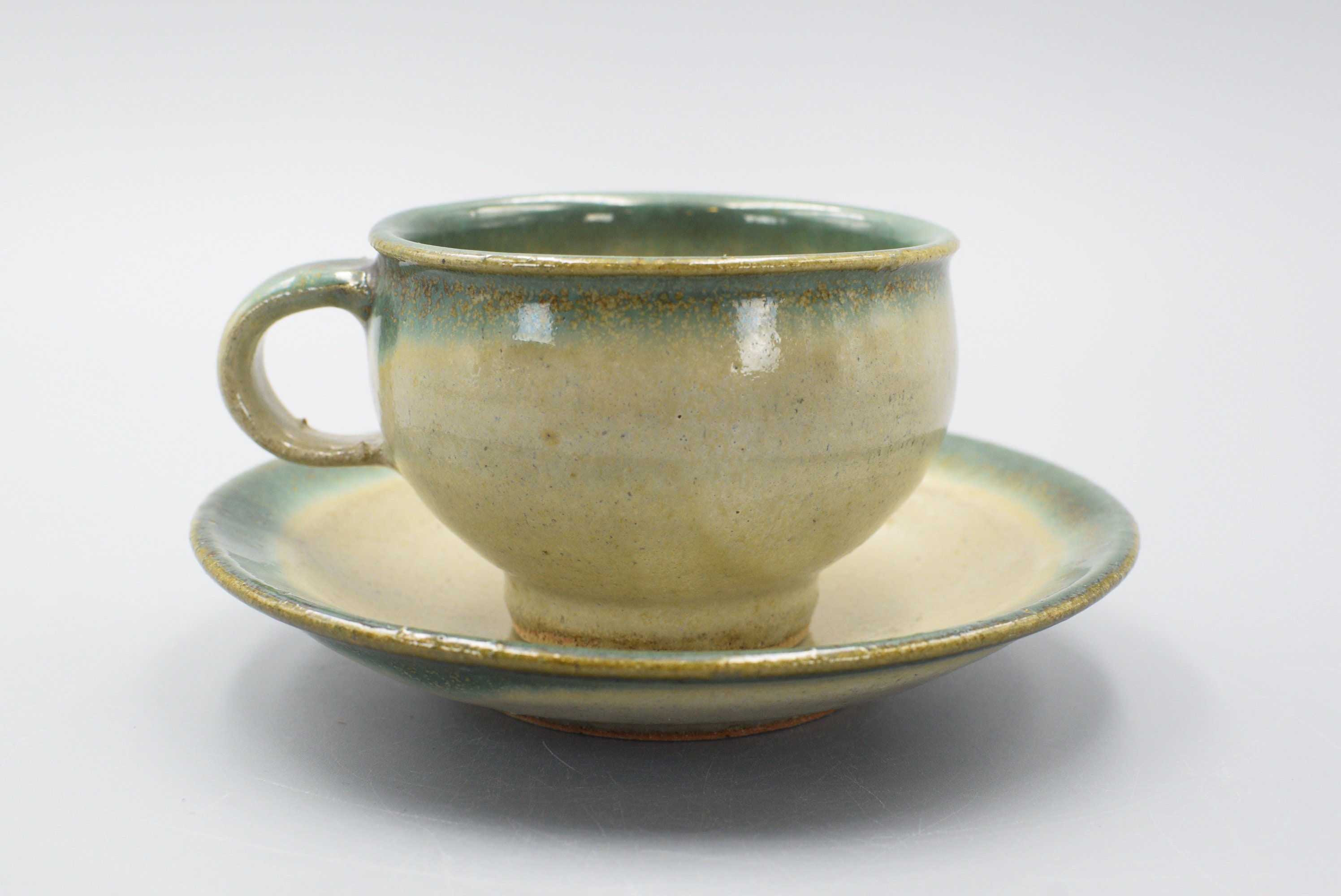 Vintage Japanese Pottery Glaze Mashiko Coffee Mug Cup and Saucer - Etsy