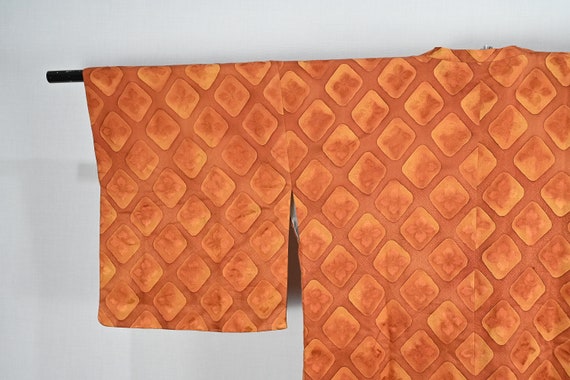 Vintage Japanese Orange Haori Kimono Jacket Odakyu - Gem