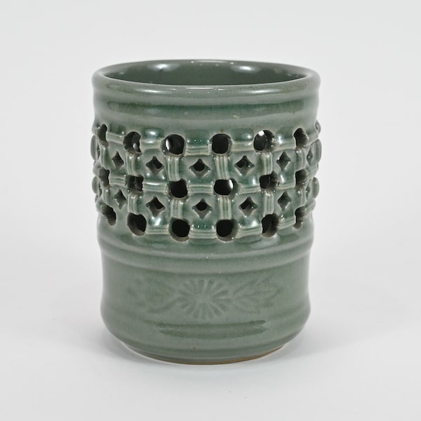 Korean Celadon Reticulated Vase - Etsy