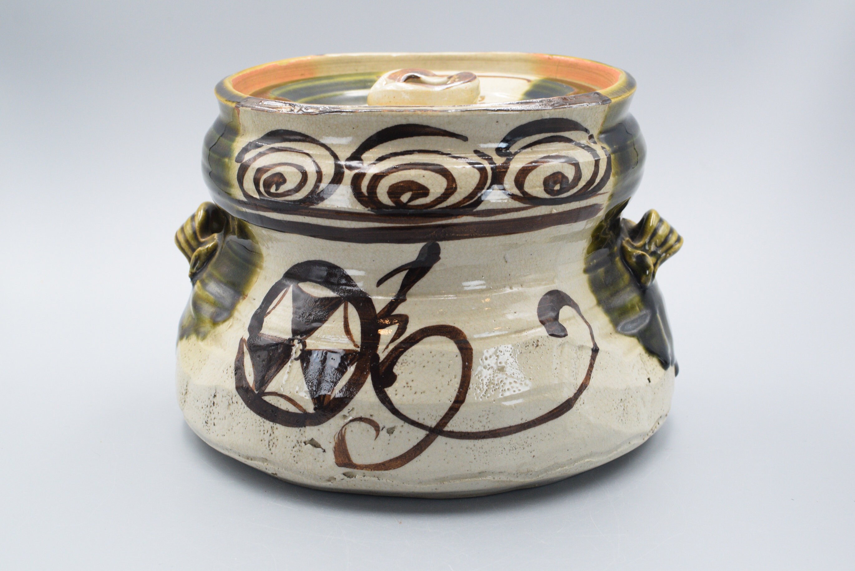 Rare Vintage Japanese Pottery Oribe Ware Mizusashi Cold Water - Etsy UK