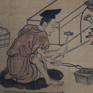 Antique Kano Hidenobu (1717-1763) Japanese Hanging Scroll Painting on ...