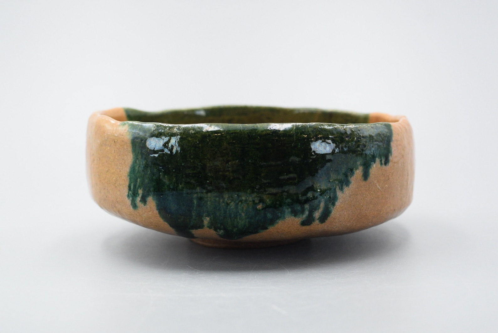 Antique Vintage Japanese Pottery Oribe Green Brown Glaze Tea - Etsy