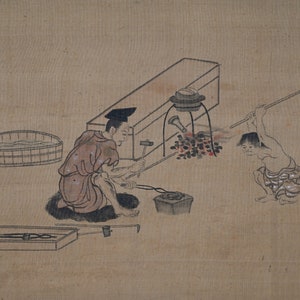 Antique Kano Hidenobu (1717-1763) Japanese Hanging Scroll Painting on ...