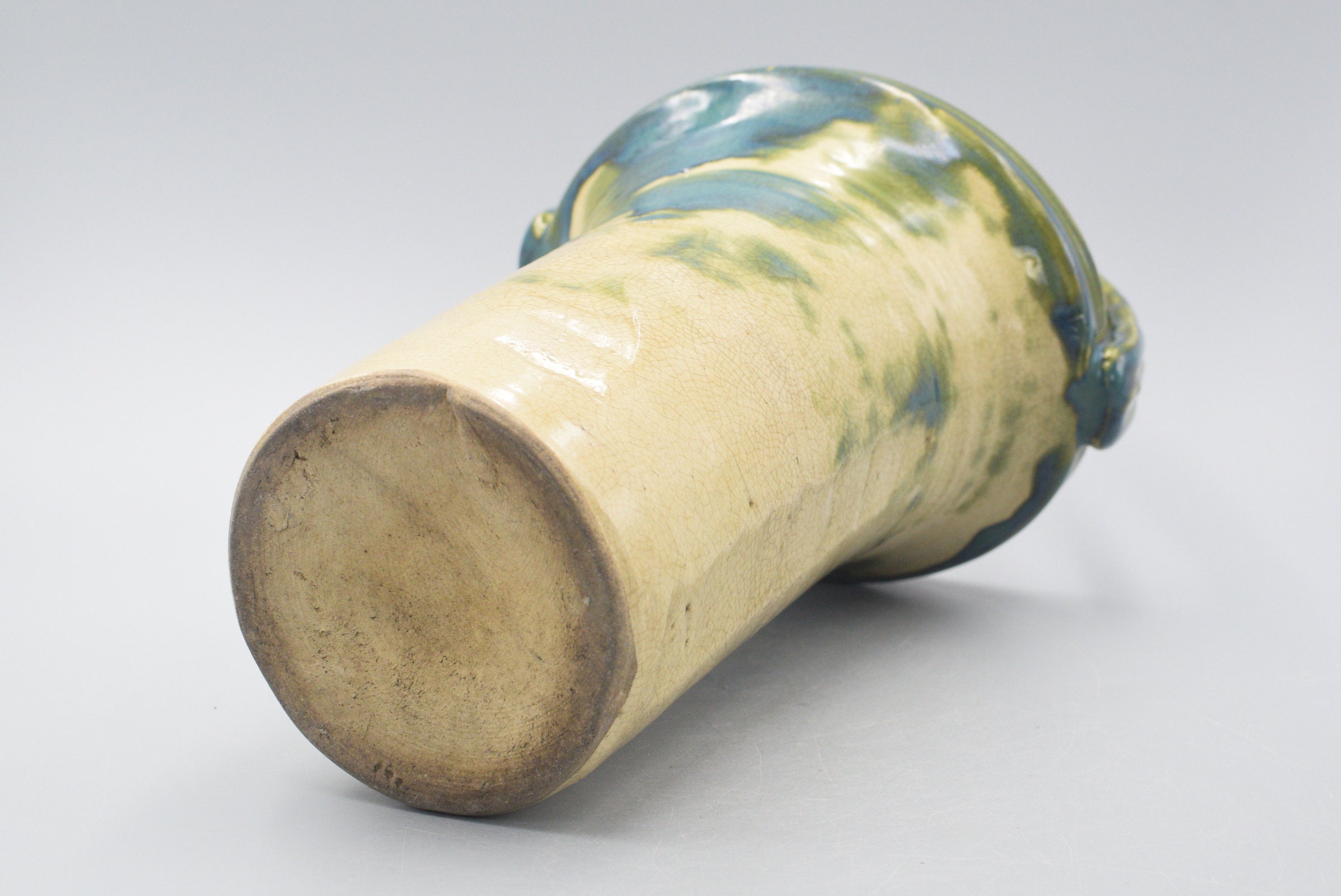 Vintage Japanese Pottery Oribe Ware Handled Vase - Etsy