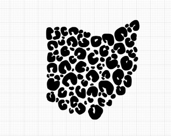 Leopard Print Ohio Outline Sweatshirt - Etsy