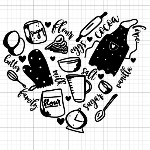 Baking Heart Svg Cooking - Etsy