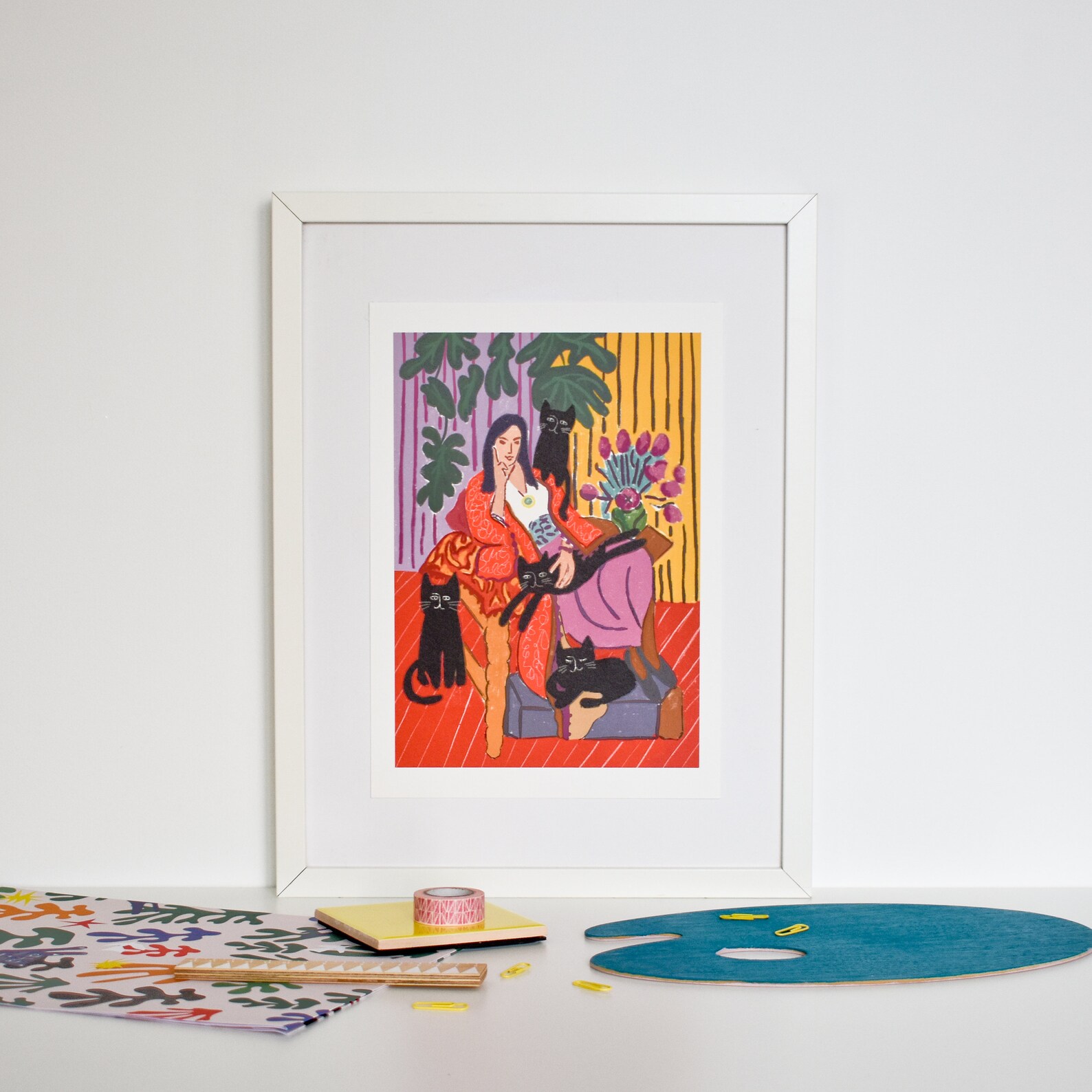 The Cat Lady Art Print | Etsy UK