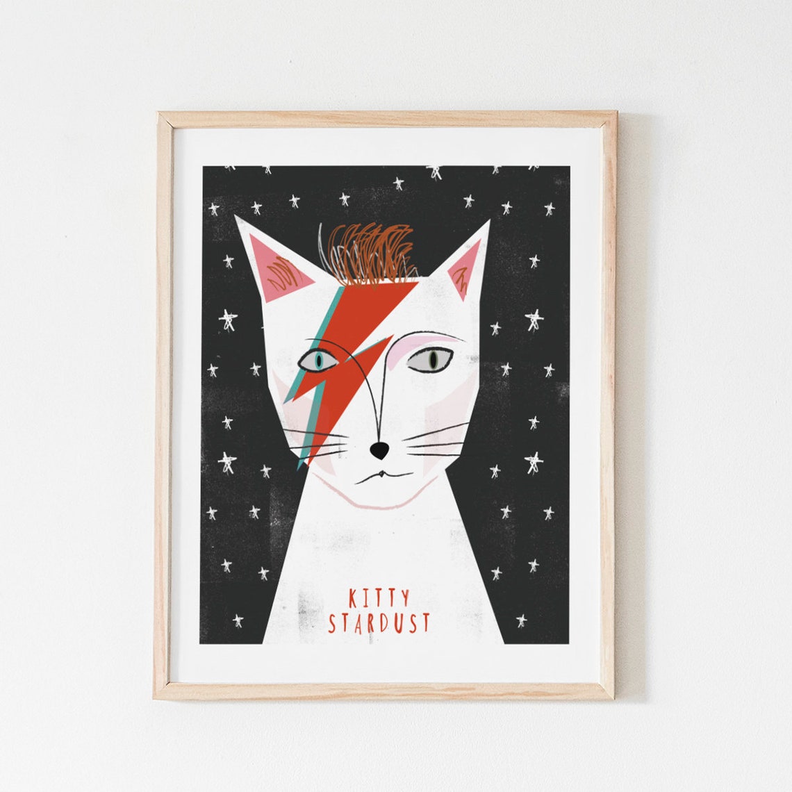 Kitty Stardust Cat Art Print | Etsy