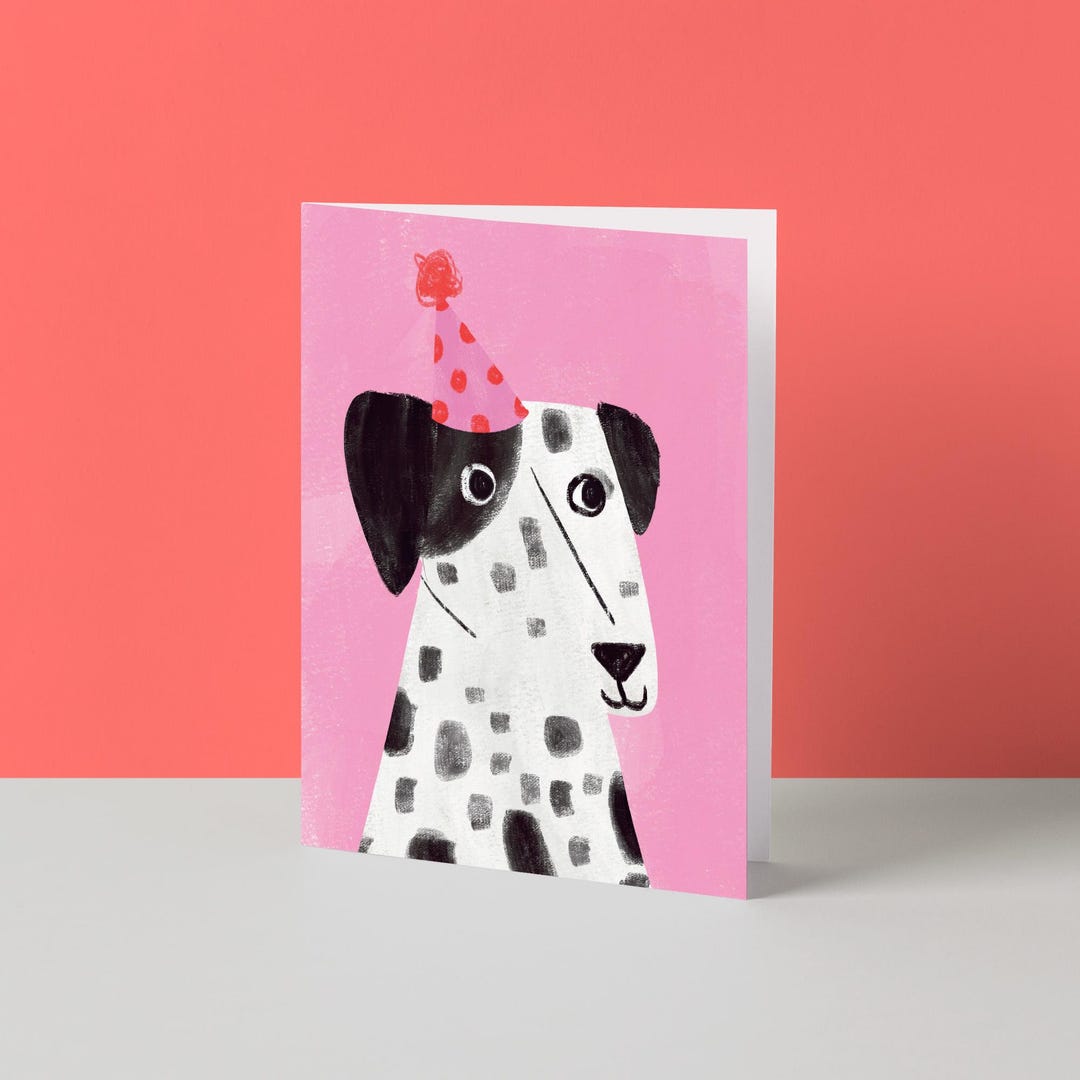 Disco Dalmatian Dog Card | Cute Disco Dog Greeting Card | Funny Party ...
