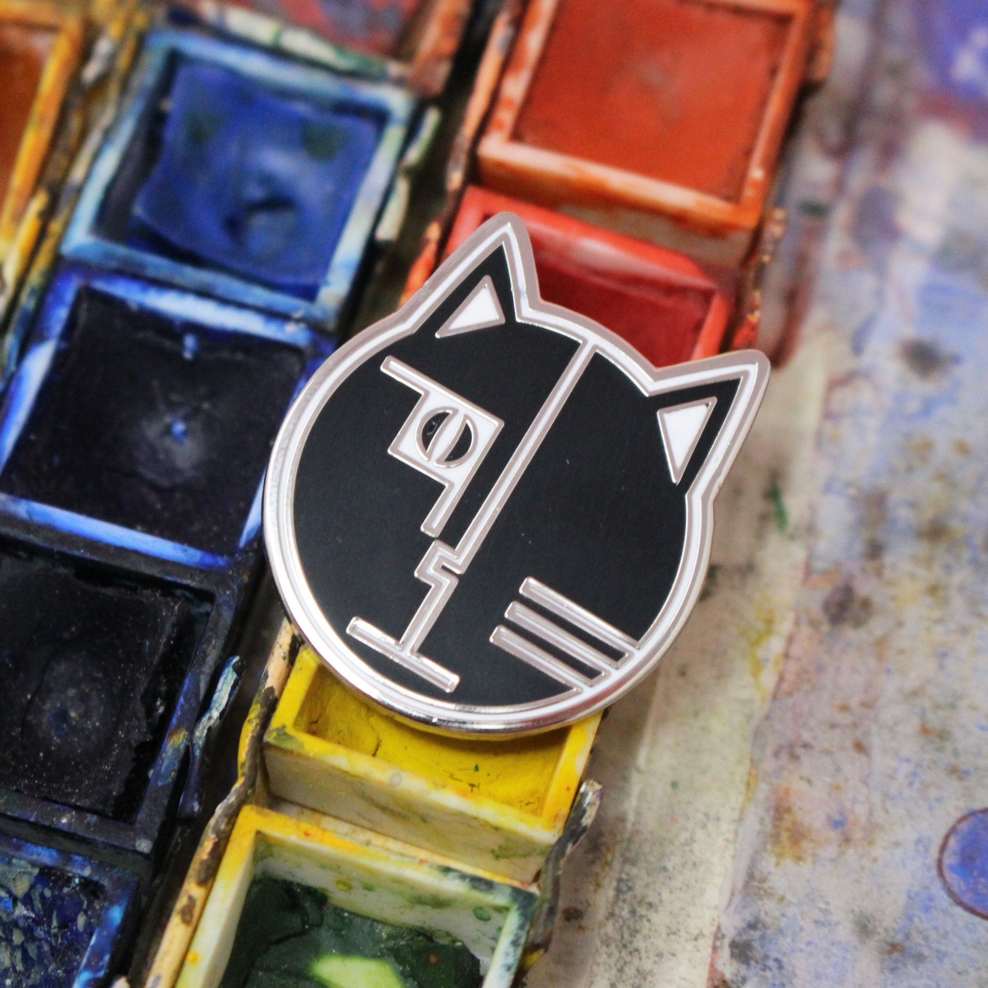 Meowhaus Cat Enamel Pin | Bauhaus Inspired Cat Artist Pin Badge ...