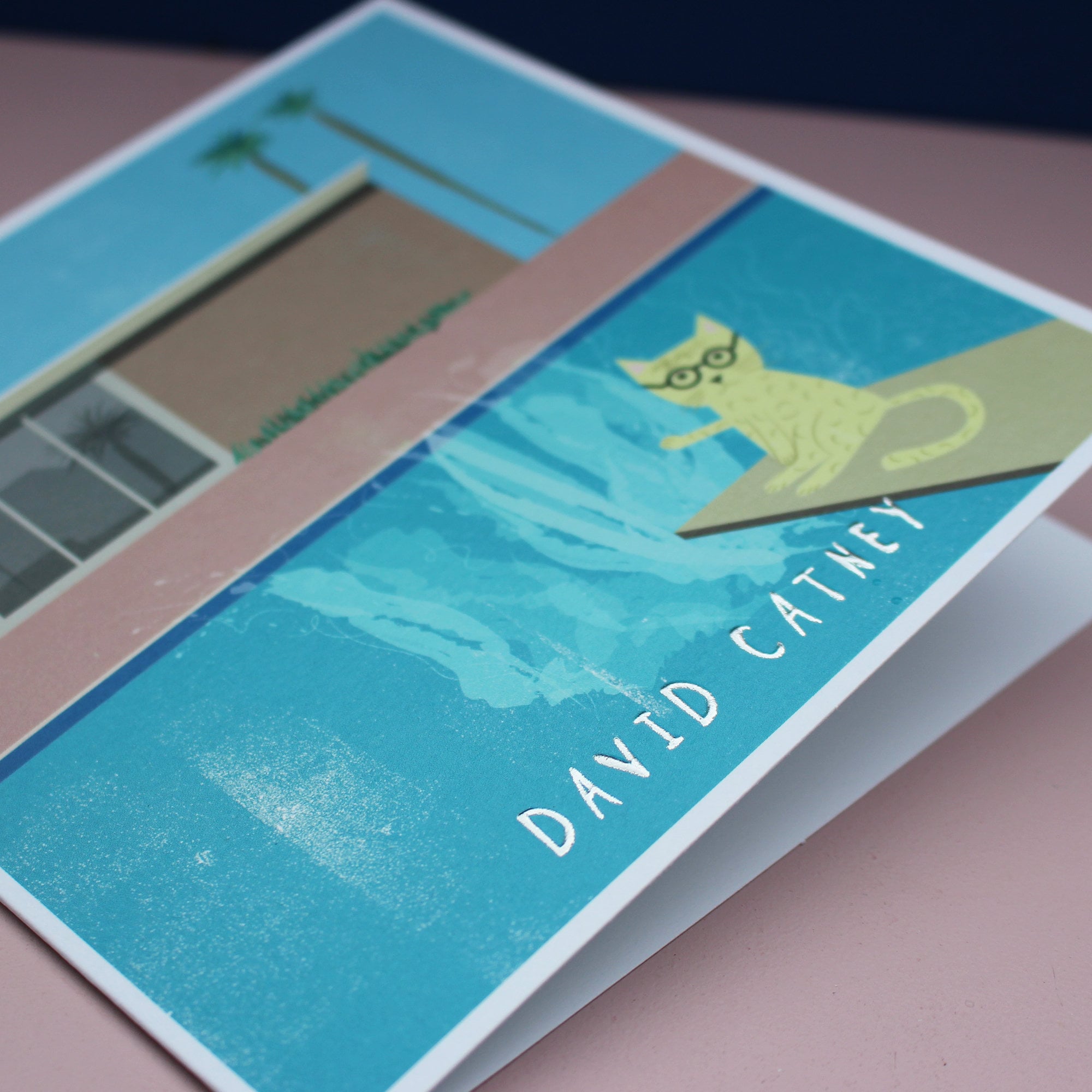 The Splash Cat Art Card - Etsy