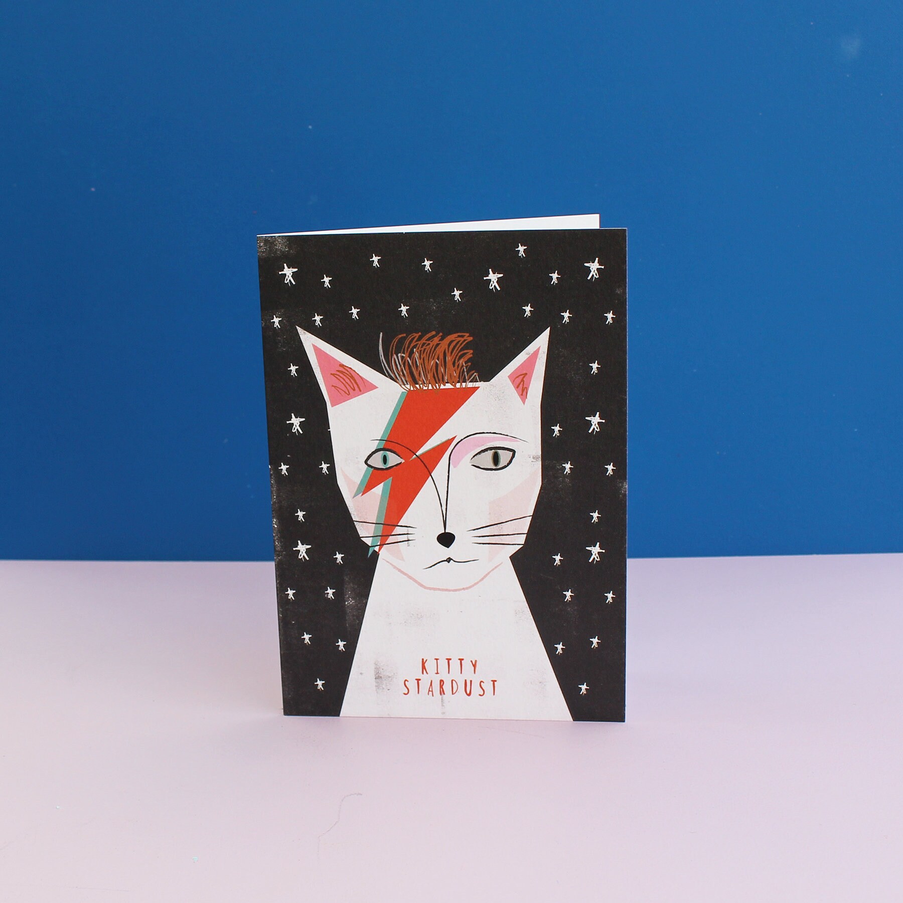 Kitty Stardust Cat Musician Card - Etsy UK