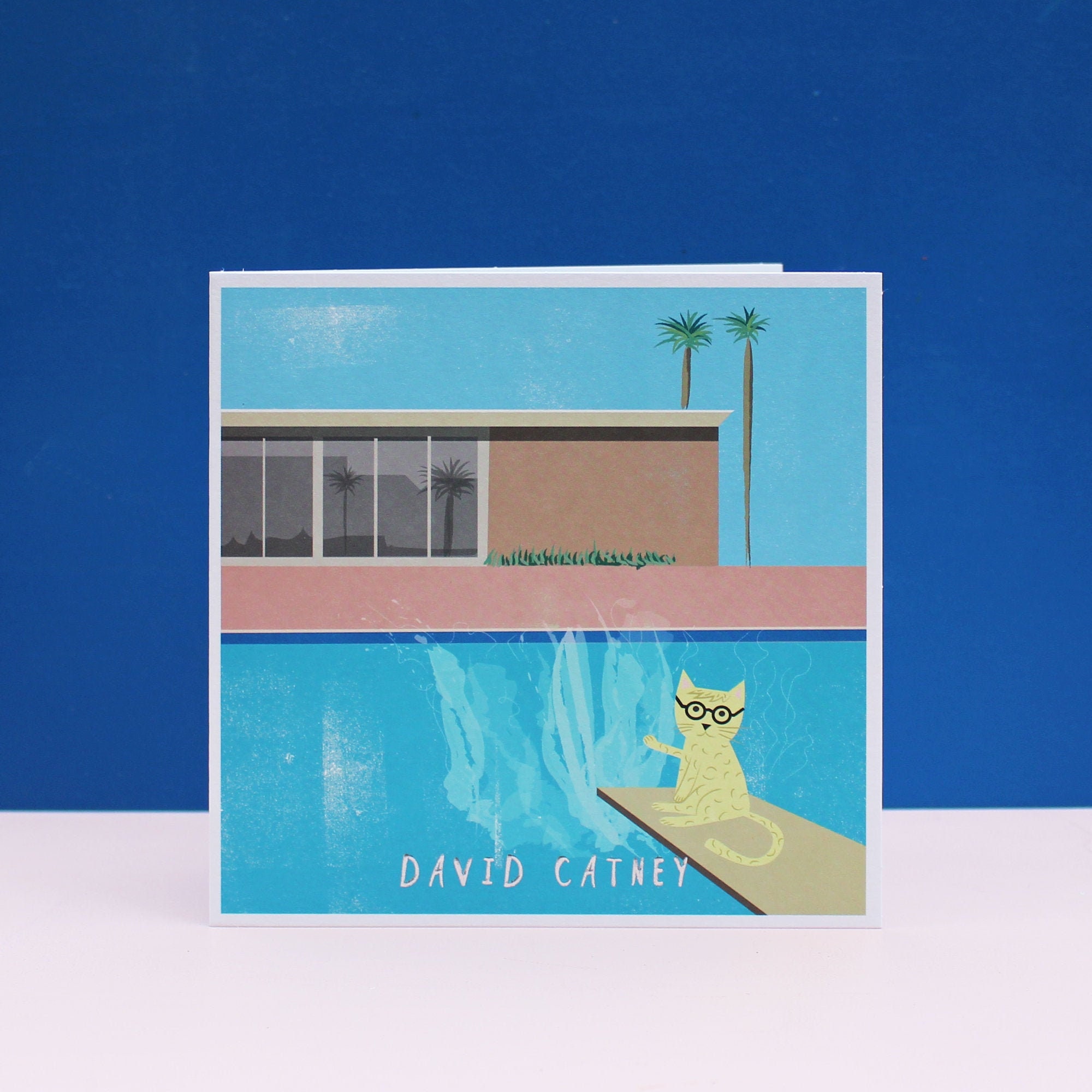 The Splash Cat Art Card - Etsy